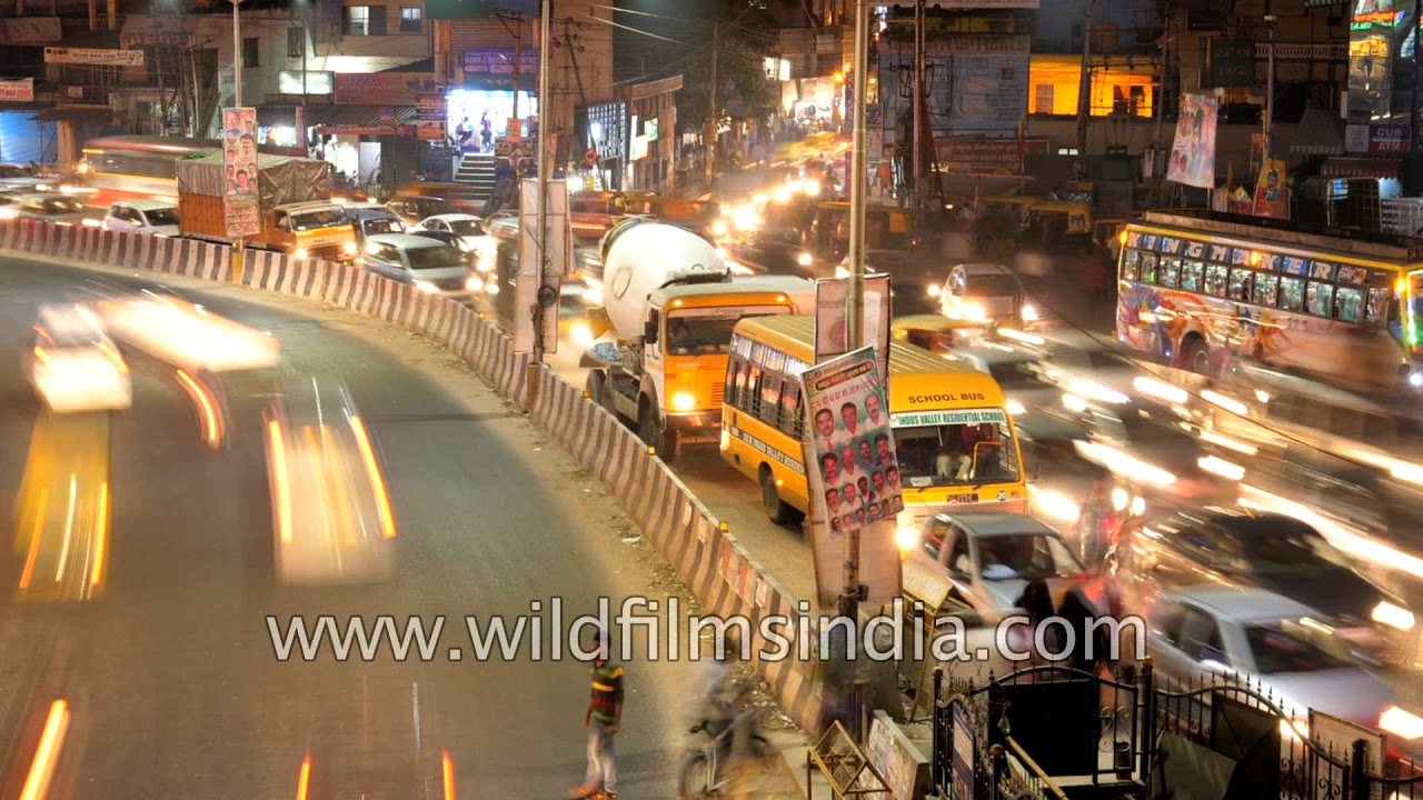 Bangalore by night: RK Purum, Domlur Bridge, Karthik Nagar - YouTube