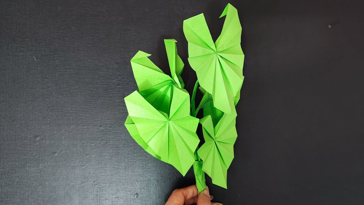 Origami leaf paper easy | Origami tutorial | ( Lá Cây ) - YouTube