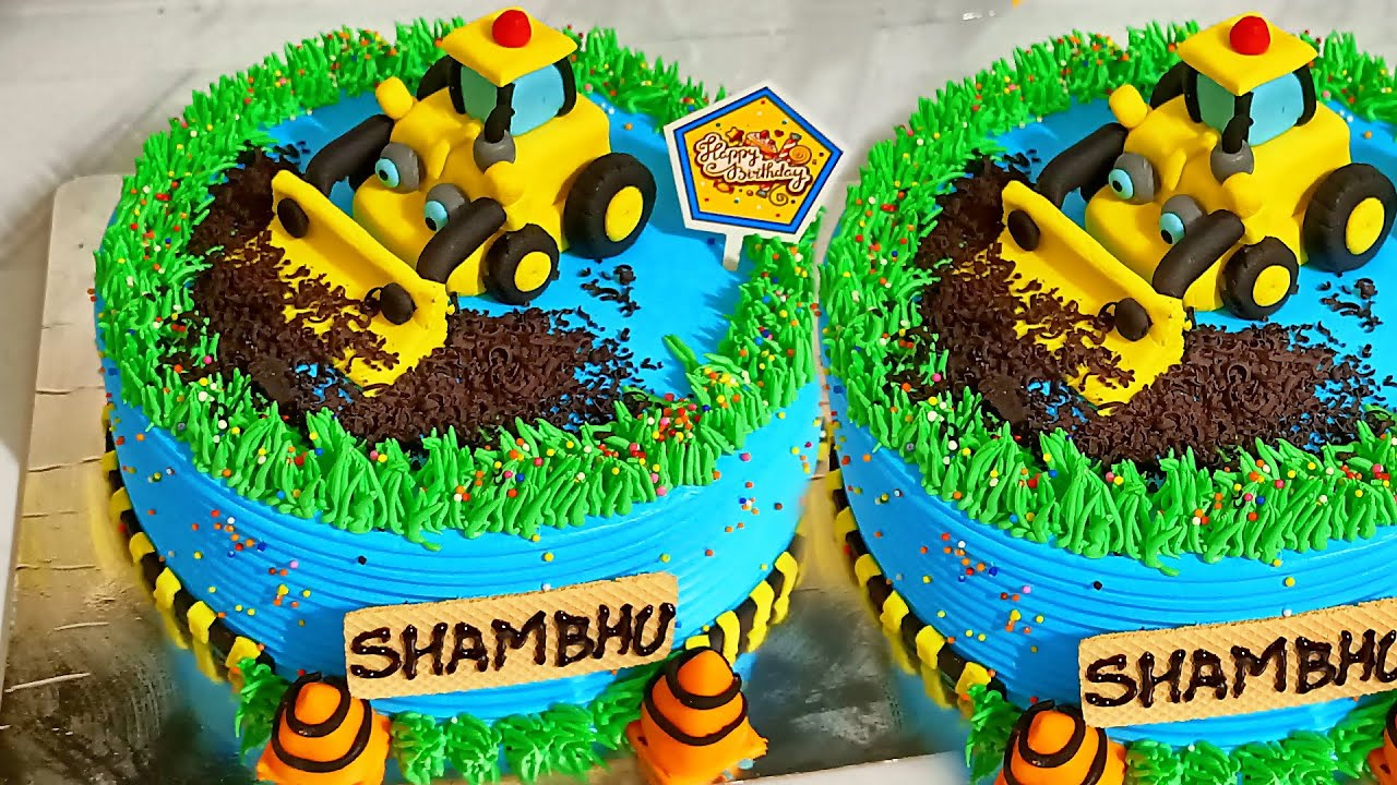 Jcb Fondant Cake | Bob The Builder Cake | CONSTRUCTION CAKE | Birthday ...