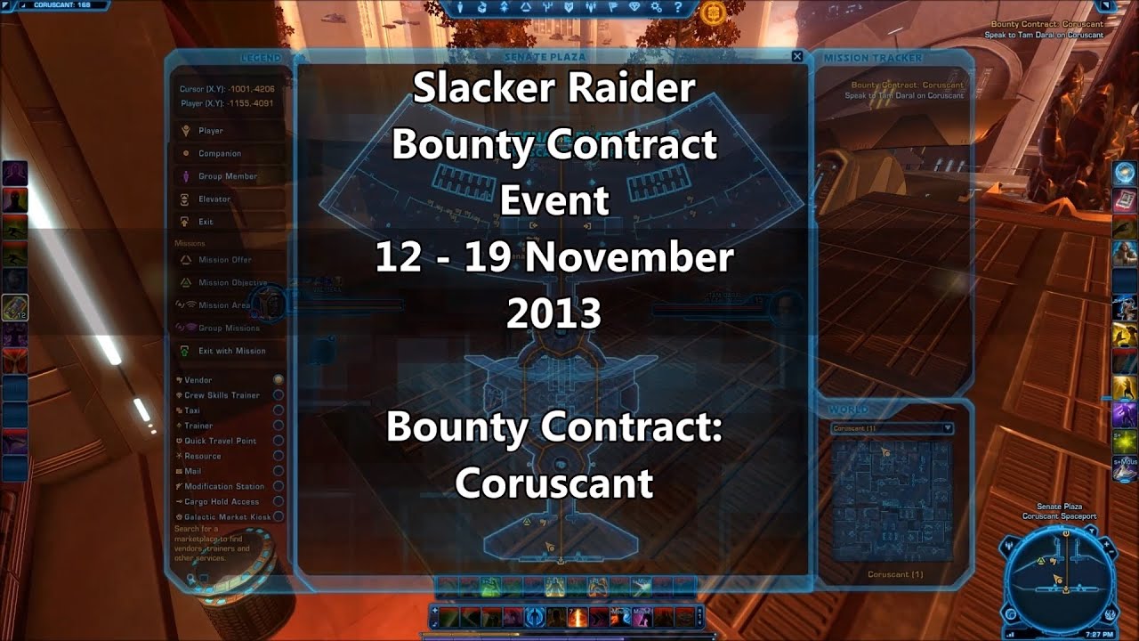 SWTOR - Bounty Contract Week - Coruscant Bounty Contract Mission - YouTube