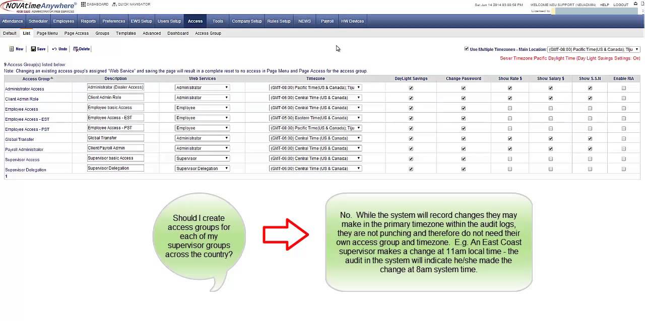 NOVAtime 4000/5000 Time Zone Configuration - YouTube