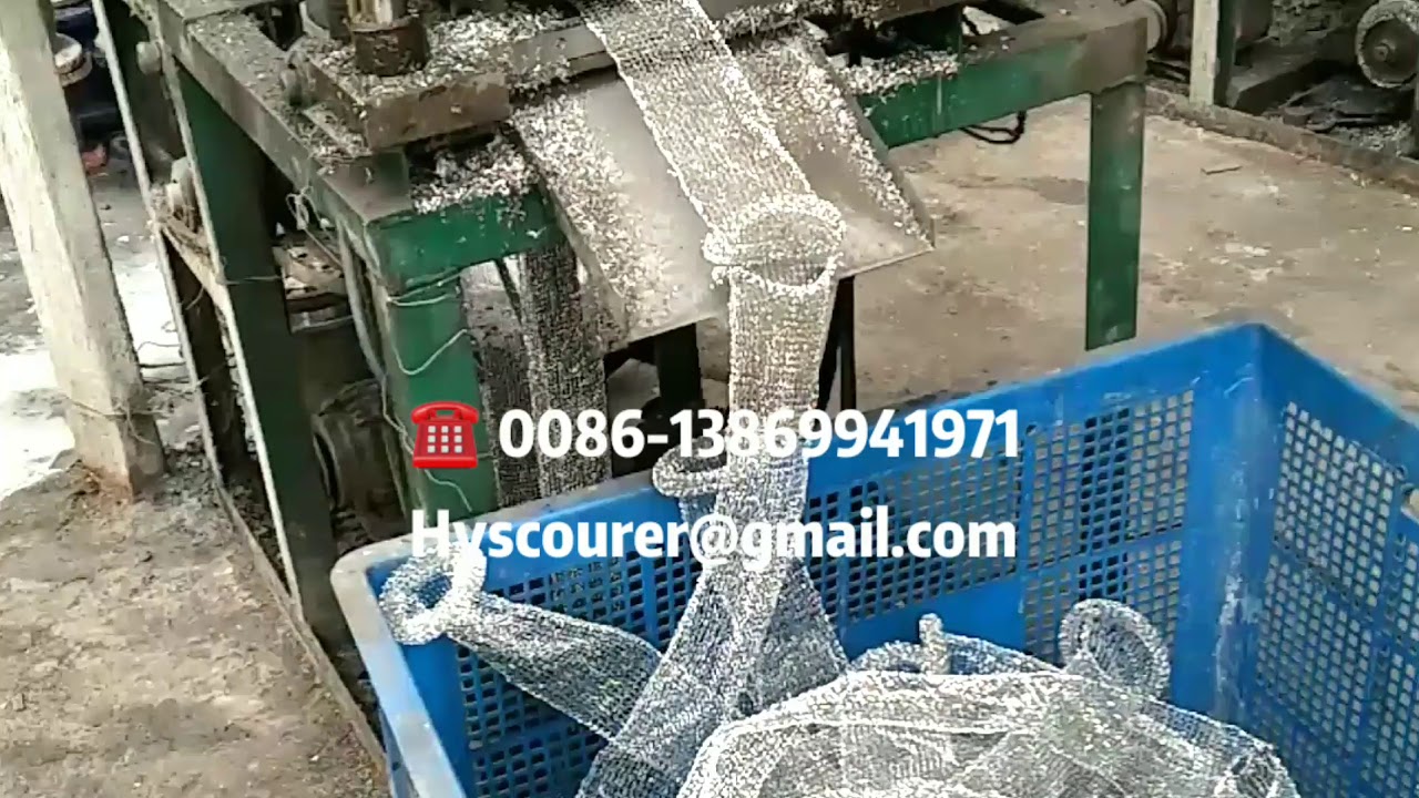 0.2mm galvanized mesh scourer making machine/mesh roll knitting machine ...