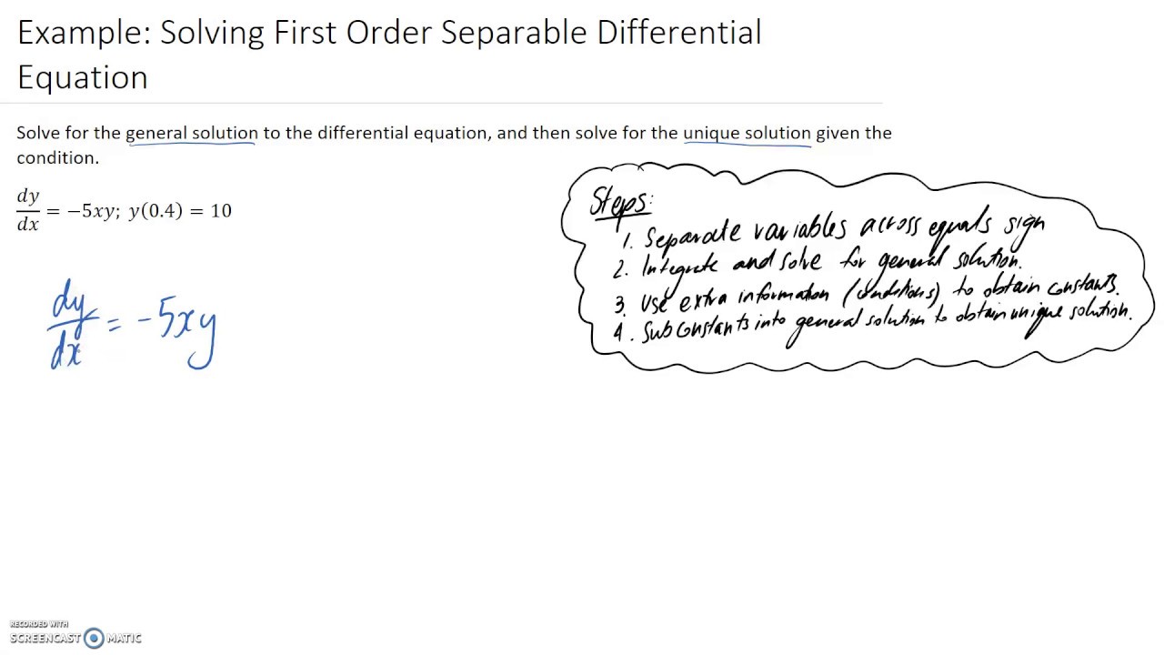 Example Solving A First Order Separable Differential Equation YouTube example-solving-a-first-order-separable-differential-equation-youtube