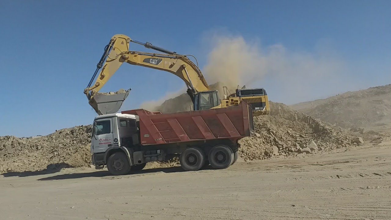 excavator Dumper loading work - YouTube