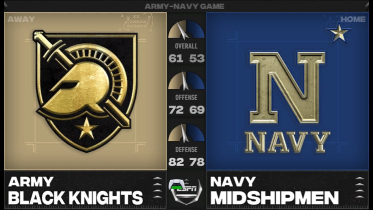 #NCAA24 Week 15: Army Black Knights vs Navy Midshipmen, The Army-Navy ...