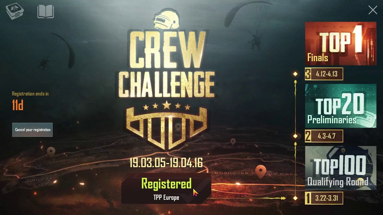 Crew Challenge FREE Gun Skins Outfits and many more PUBG mobile crew ...