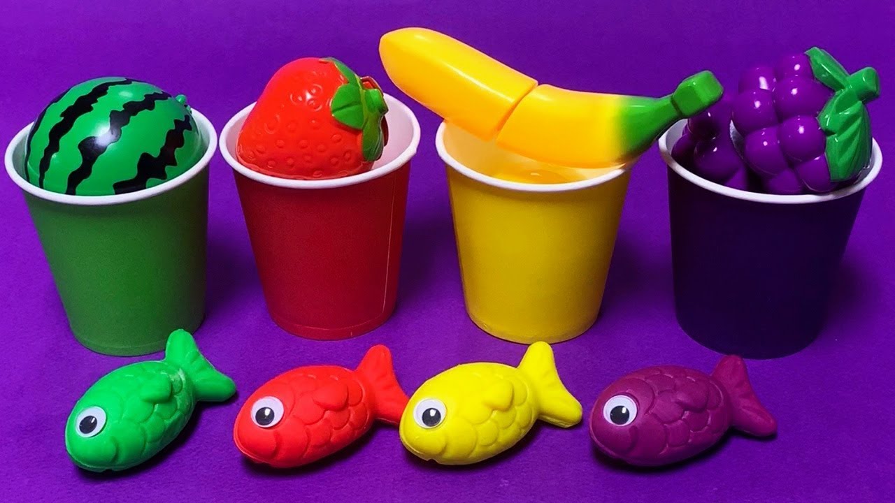 Making 10 Colors Play Doh Fish Popsicles Mold with Fruits Toys | Happy ...