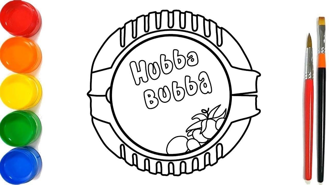 Glitter Giant Hubba Bubba Gum Coloring Pages For Kids | Bé học tô màu ...
