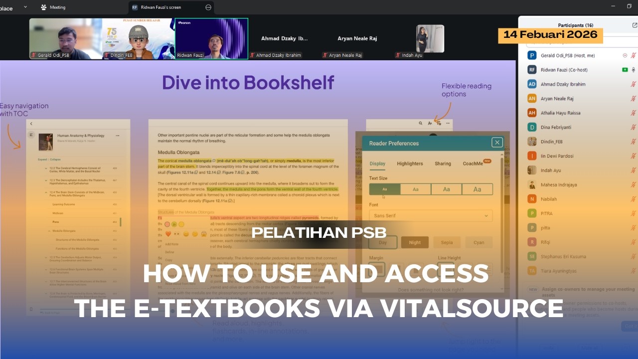 How To Use and Access the e-Textbooks via Vitalsource | PSB FEB UI 14 ...