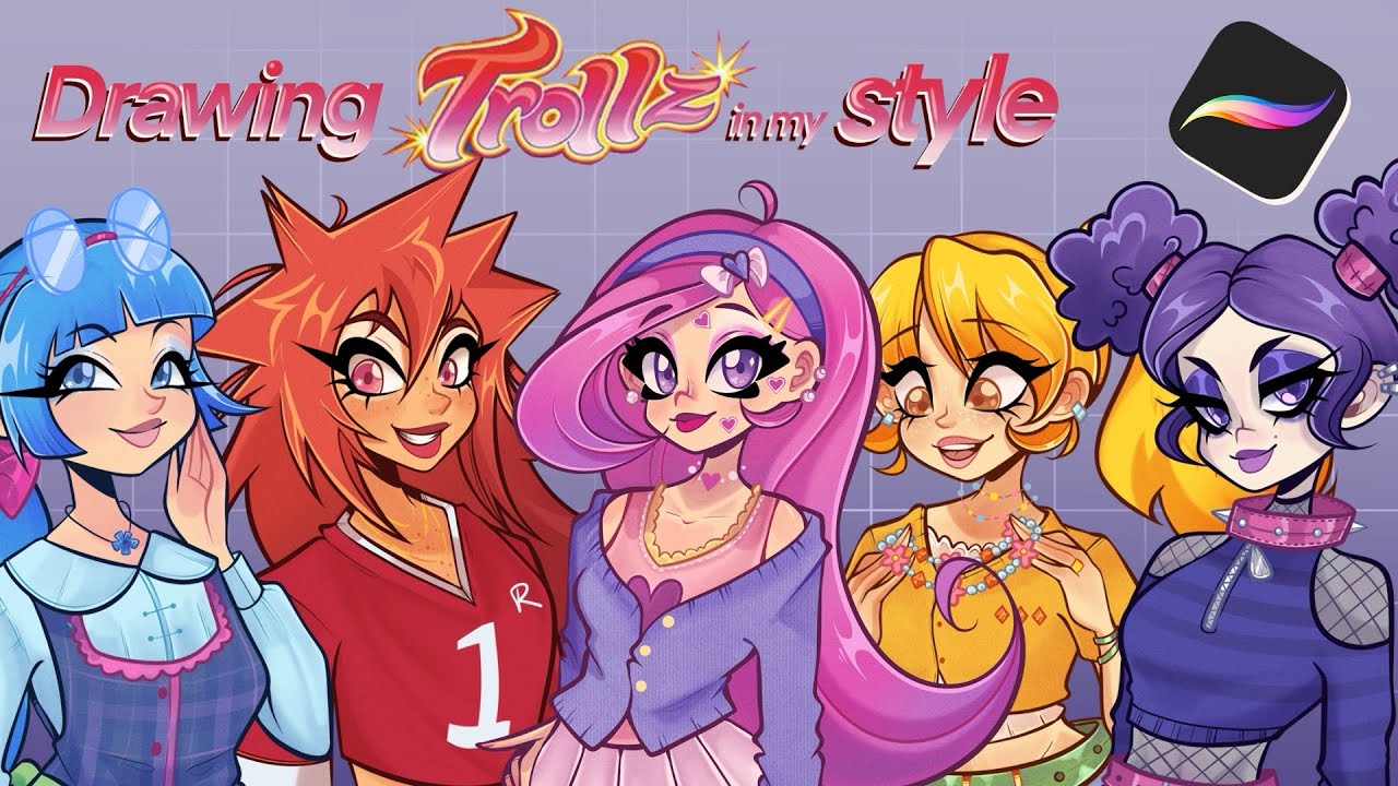 DRAWING TROLLZ in MY STYLE! - YouTube