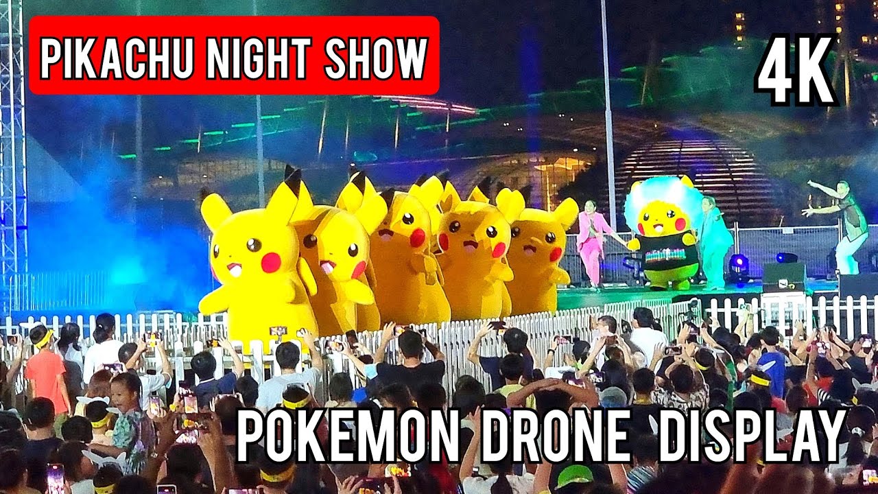 Pikachu Night Show | Pokémon Drone Display | Singapore Marina bay - YouTube