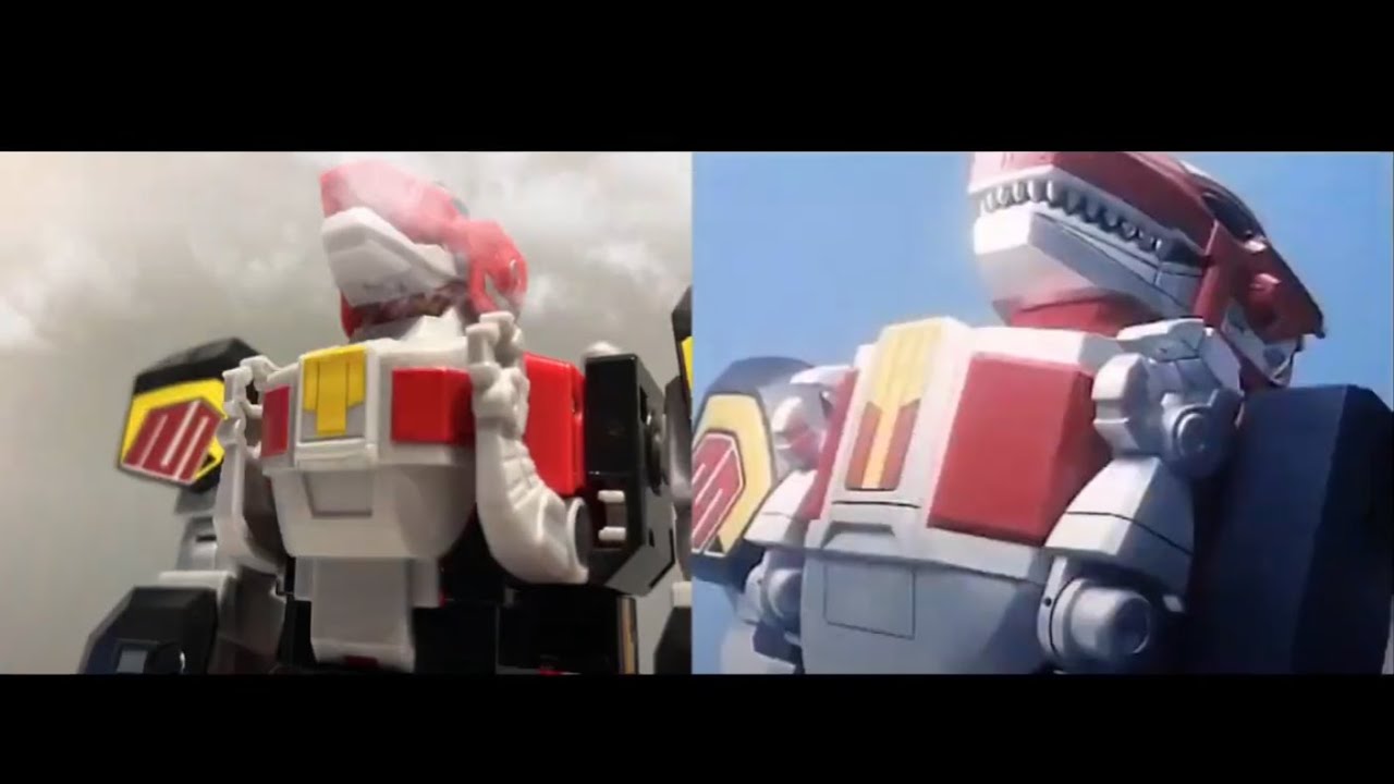 Mighty Morphin Power Rangers Megazord First Battle recreated with Stop ...