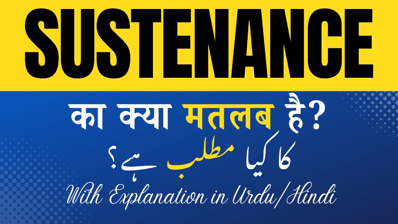 Sustenance Meaning in Hindi | 'Sustenance Ka Kya Matlab Hota Hai' Hindi ...