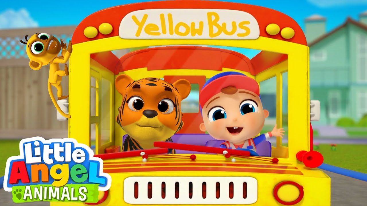 Wheels on the Bus with Animals | Fun Animal Sing Along Songs by Little ...