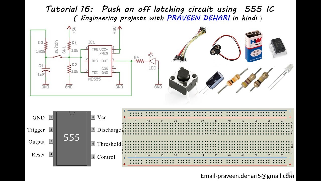 555 Timer Push On Push Off Circuit Images