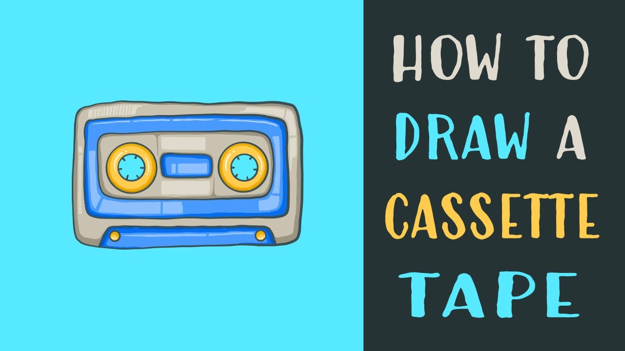 How to Draw a Cassette Tape Real Time | Voiceover | Digitally | Adobe ...