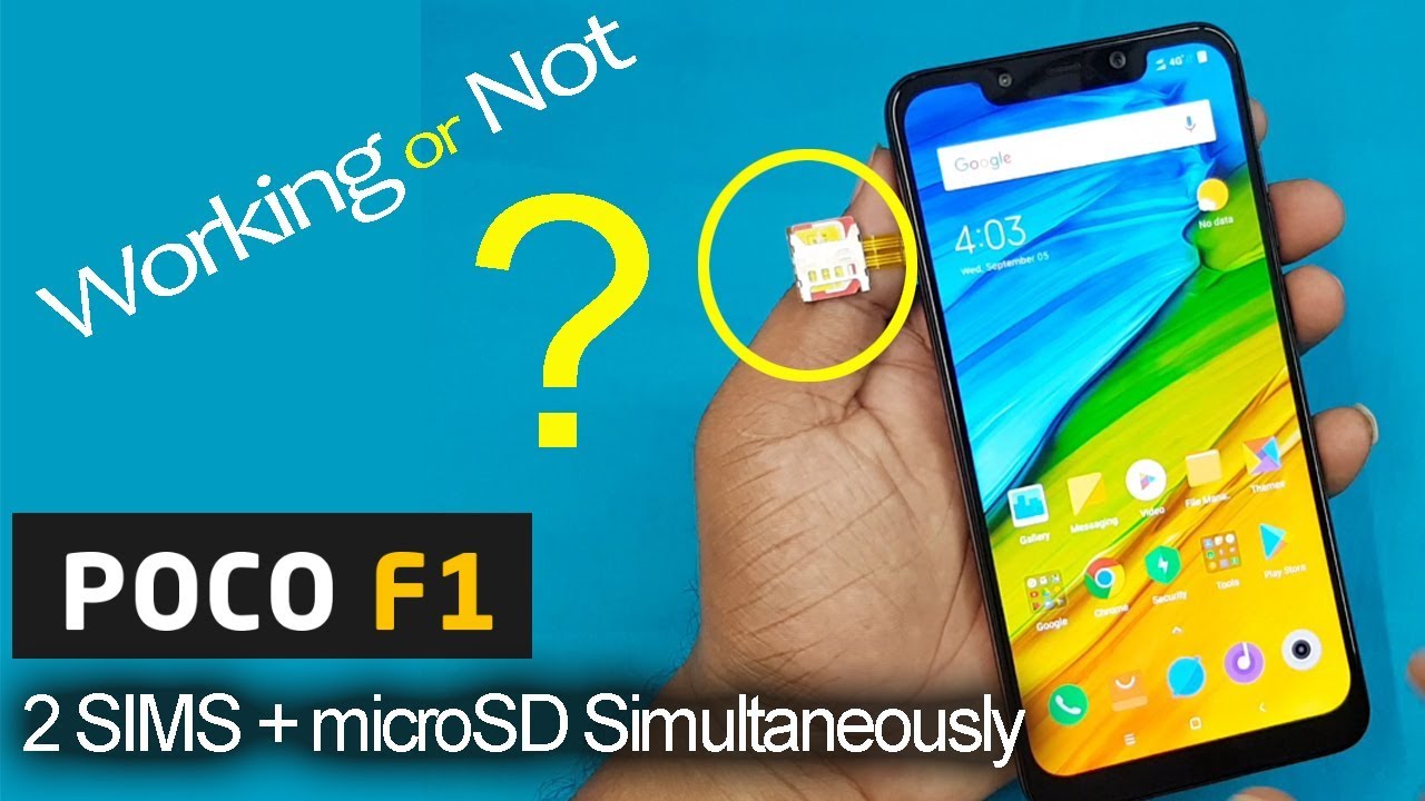 POCO F1 - Dual sim & SD Card Simultaneously || How to Use 2 Sims and SD ...
