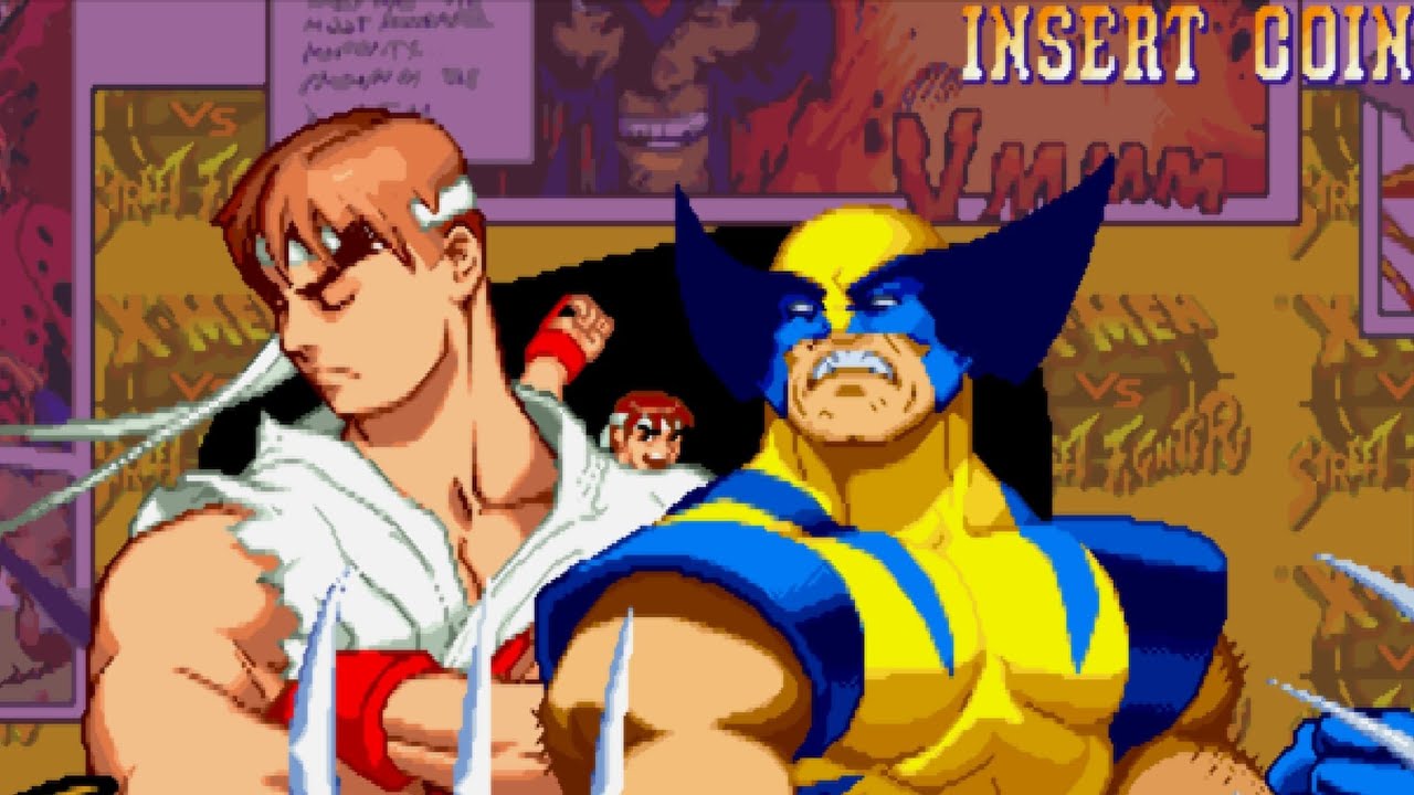 X-Men vs. Street Fighter Playthrough as Ryu and Wolverine - YouTube