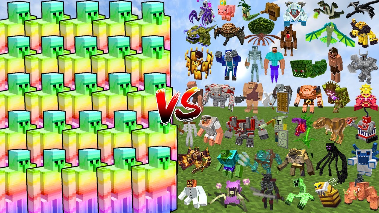 SPECTRITE GOLEM ARMY vs BOSS MOBS - YouTube