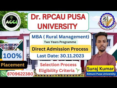 Dr. RPCAU Rural Management Direct Admission Process 2023l Selection ...