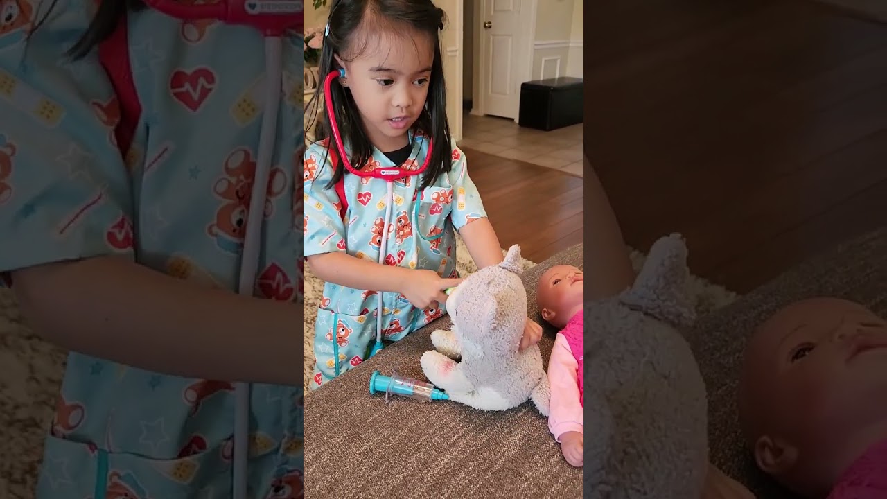 Pretend play as a doctor| toddler - YouTube