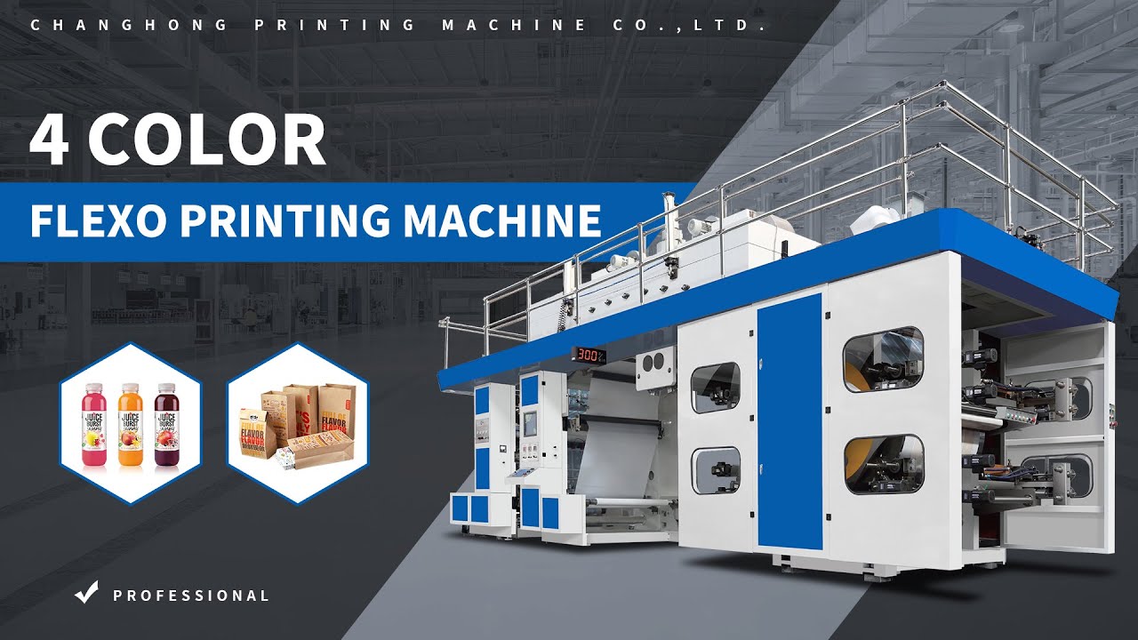 4 Colour CI Flexo Printing Machine - YouTube