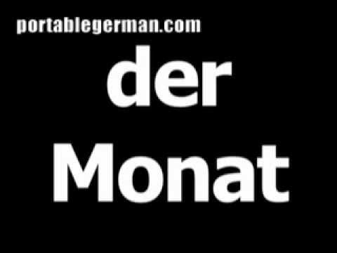 German word for month is der Monat - YouTube