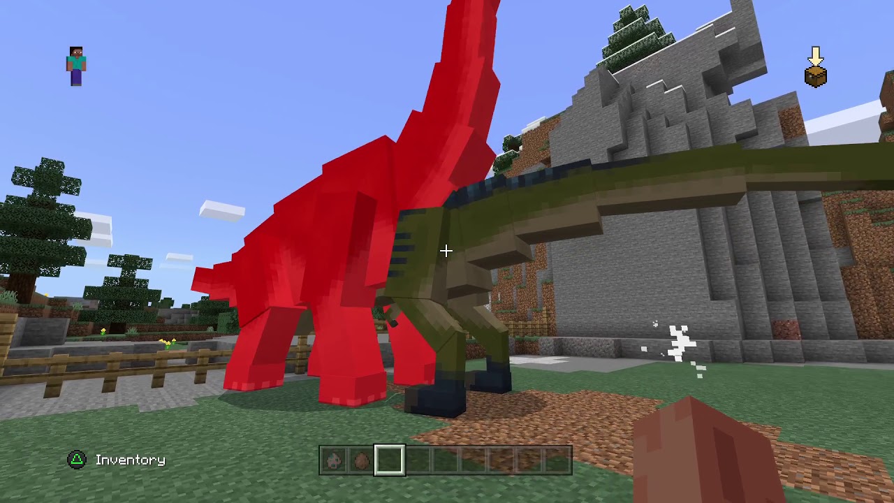 Minecraft Bedrock Dinosaur Age: Tyrannosaurus Rex vs Brachiosaurus ...