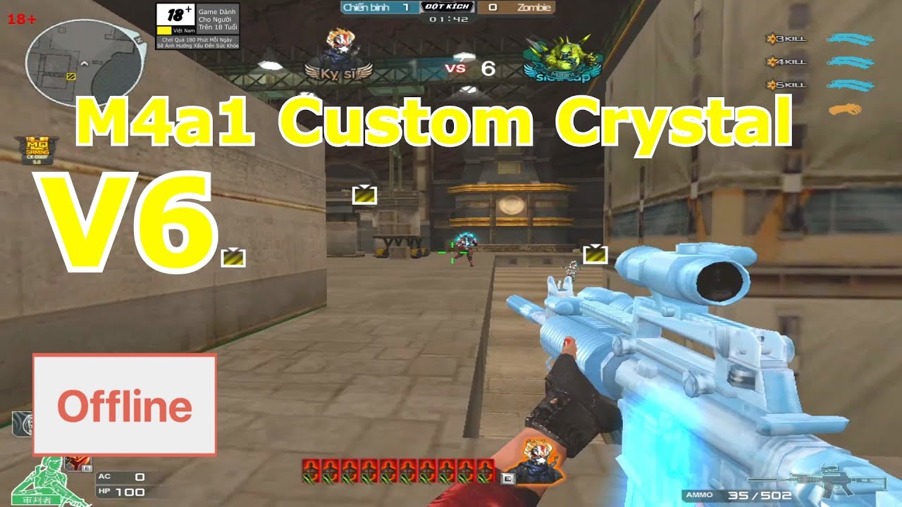 Đột Kích Offline | M4A1 Custom Crystal - Zombie V6 - YouTube