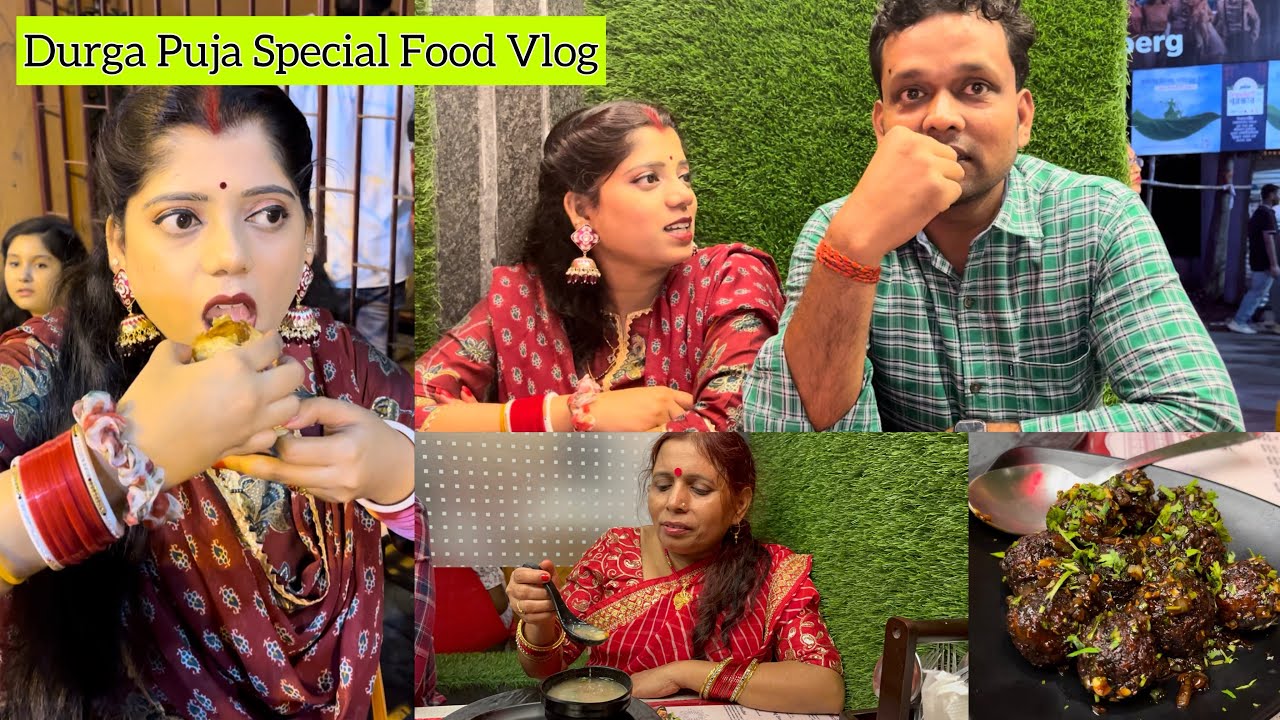 Durga Puja Special Food Vlog enjoying with family || Kolkata ka best ...