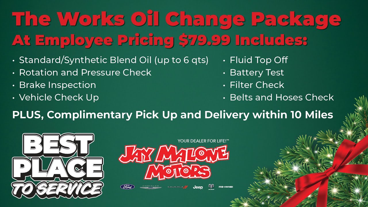 🎄 Holiday Special: The Works Oil Change Package at Employee Pricing ...