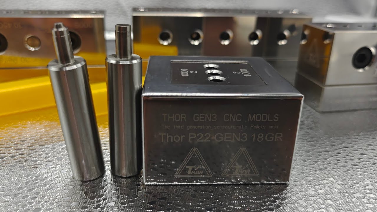 3 holes .22-18GR pellets molds - YouTube