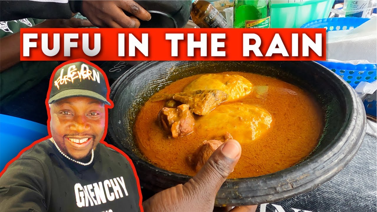 GHANA FUFU [AFRICAN FOOD MUKBANG] COUPLE EATING TASTY PLANTAIN FUFU ...