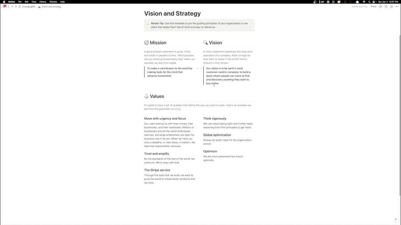 6 Notion Mission Vision Values - YouTube