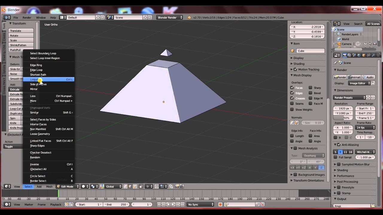 Blender 2.70a Cheops-Pyramide - YouTube
