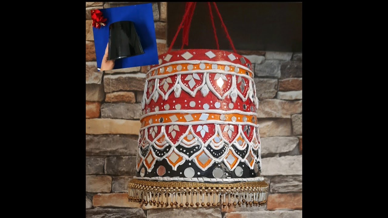 Beautiful decorative hanging | using plastic container | Best out of ...