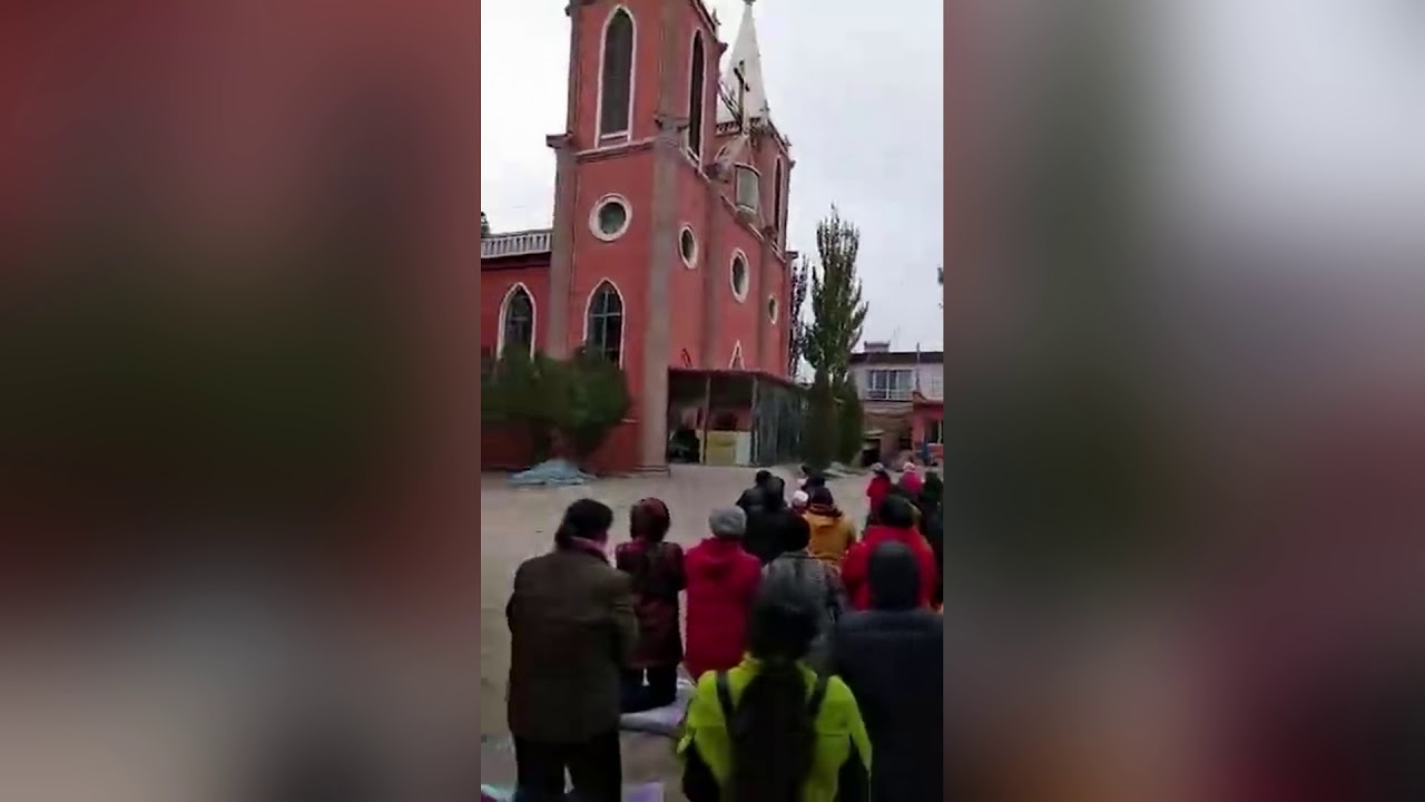 Believers Gather Outside Machi Church, Singing Hymns And Guarding The ...