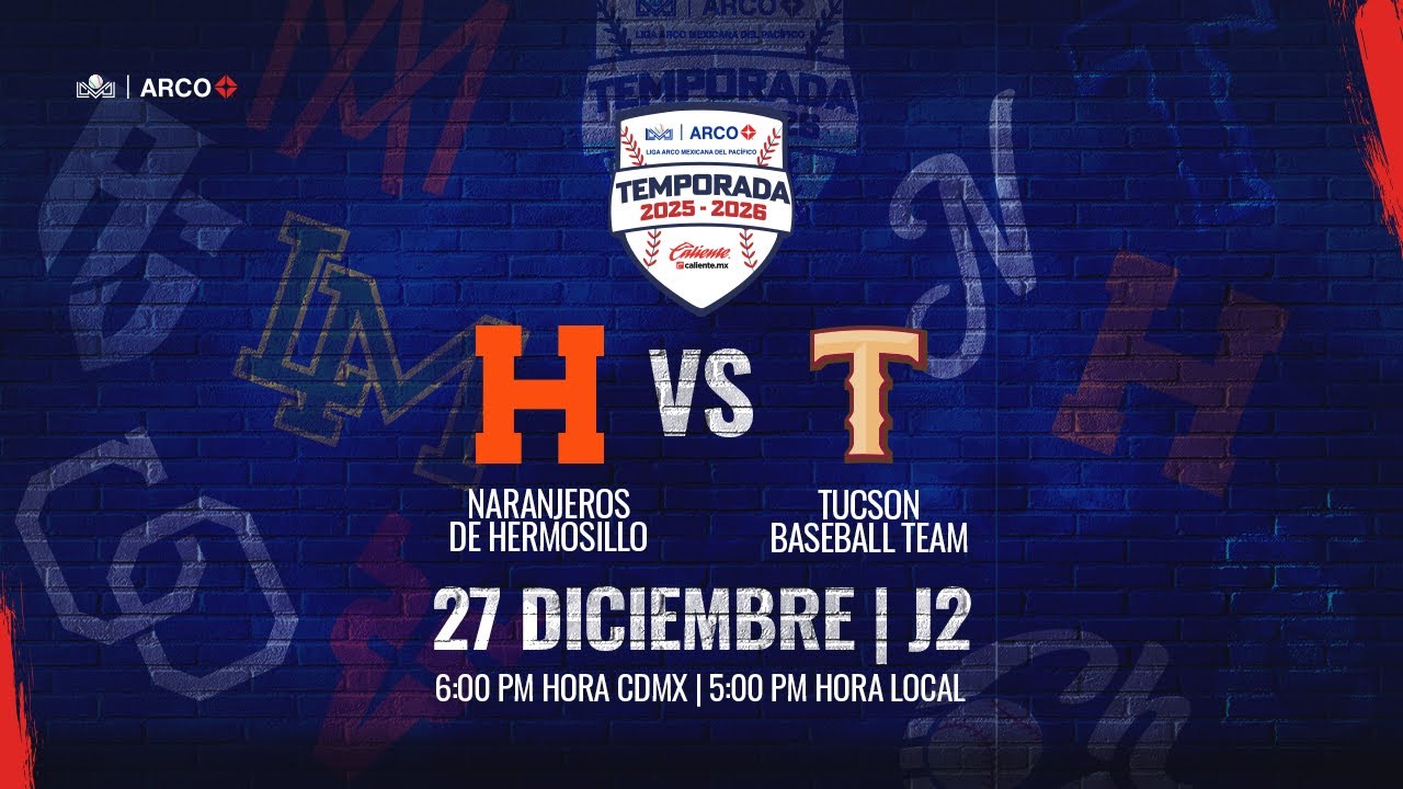 Naranjeros de Hermosillo vs Tucson Baseball Team || 27 de Diciembre de ...