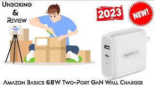 Unboxing and Review - Amazon Basics 68W Two-Port GaN Wall Charger - 2023