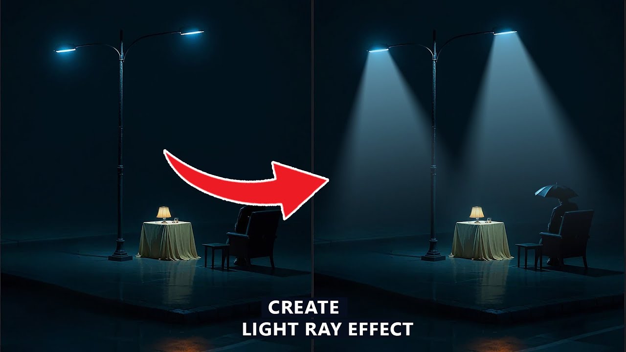 Create Light Ray Effect in Photoshop Photoshop for beginners - YouTube