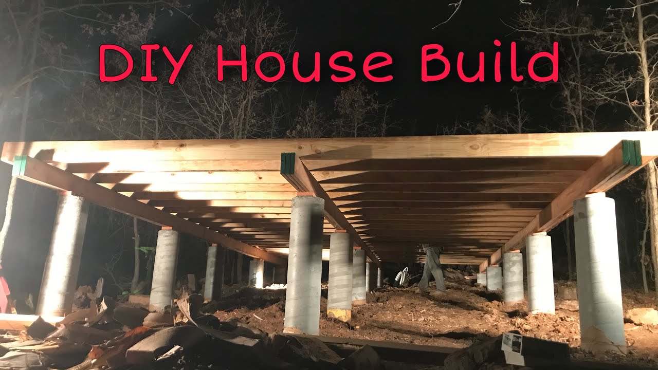 DIY Debt Free Cabin Build part 1- Piers / Subfloor - YouTube