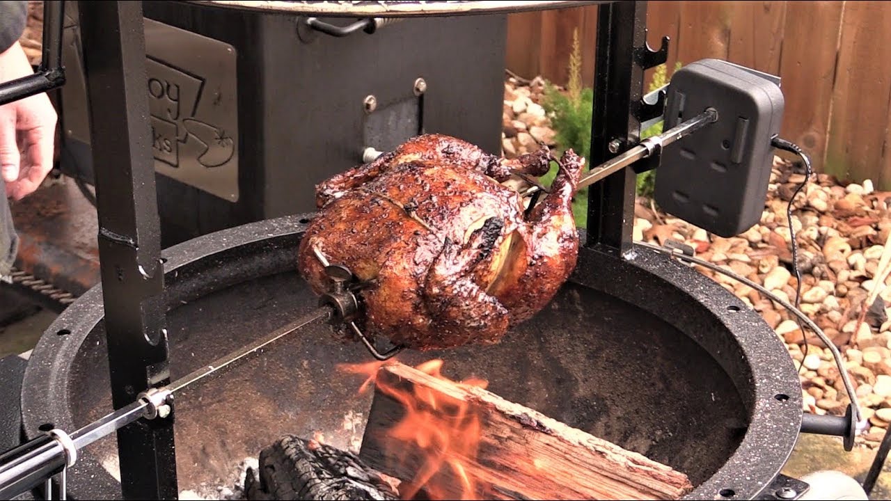 Rotisserie Chicken Santa Maria Style on Gabby's Grill - YouTube