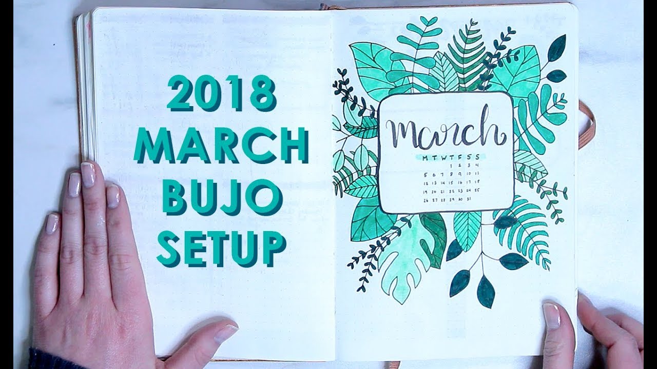 Plan With Me! March 2018 Bullet Journal Setup - YouTube