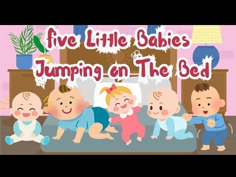 five little Babies jumping on the bed 🛏️|children rhymes|nursery rhymes|kids song - YouTube