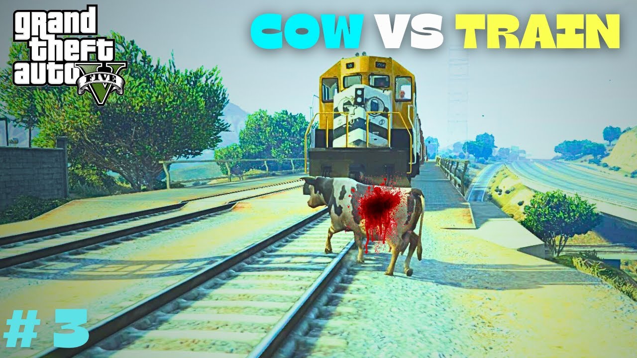 GTA 5 - Cow Vs Train😱😨😰 | ultraHD | Silicon Army - YouTube