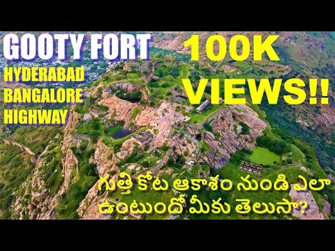 Aerial of Gooty Fort గుత్తి కోట on Hyderabad Bangalore Highway 4K UHD ...