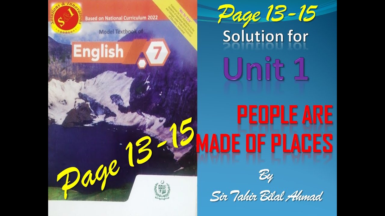 Model textbook of English for class 7 unit 1 Nature People are made of places Page No 13 15 new ...