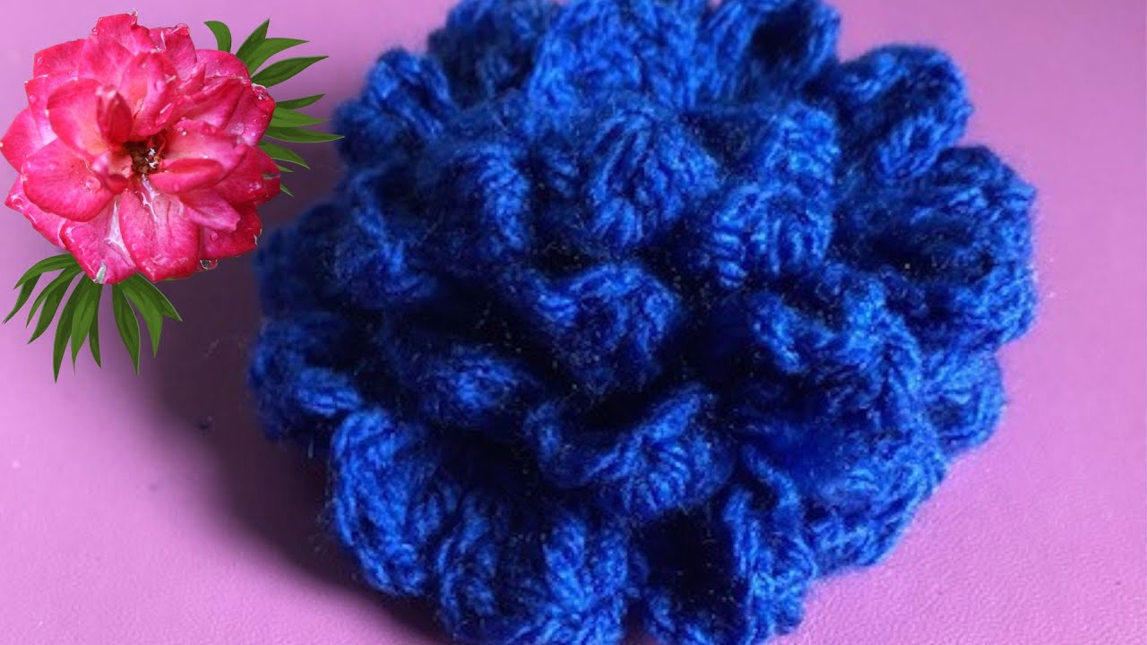 Easy Crochet Flower/ A Simple Flower Step by Step Tutorial Bobble ...