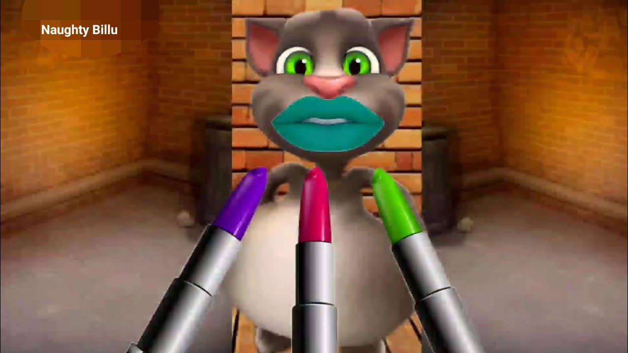 Talking Tom funny colourful lipstick 💄💄💄💋💋💋💋 - YouTube