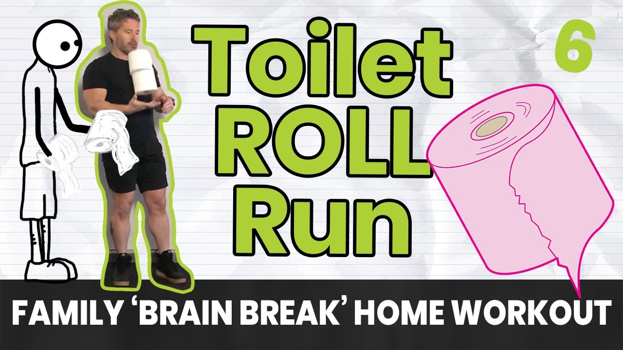 TOILET ROLL RUN! Family 'Brain Break' Home ColorFit Workout 6 - YouTube